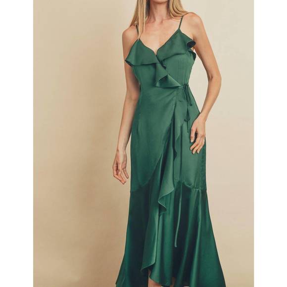 Dress Forum | Dresses | New Dress Forum Satin Tulip Wrap Midi Dress In ...
